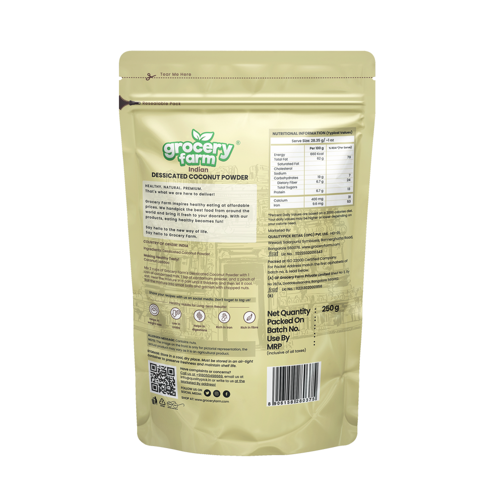 Indian Dessicated Coconut Powder 250g – Grocery Farm